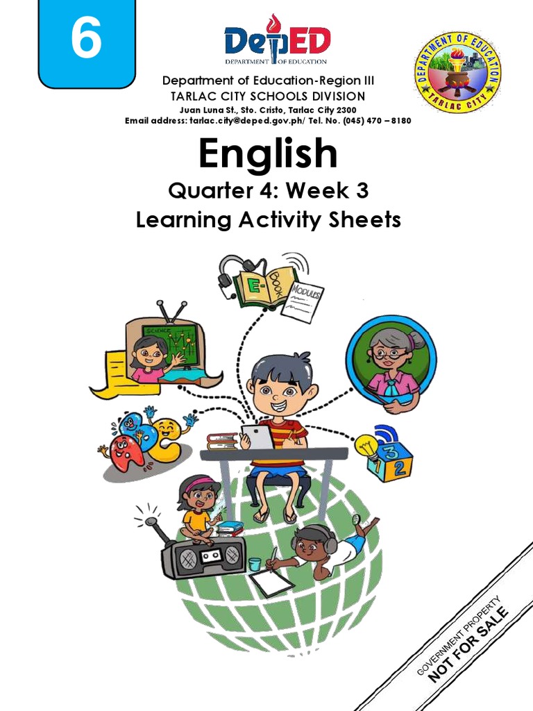 English: Quarter 4: Week 3 Learning Activity Sheets | PDF | Sentence ...