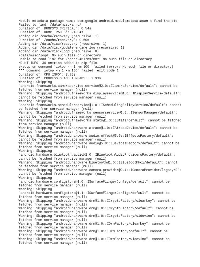 Bugreport 5002E QKQ1.200623.002 2021 05 15 19 38 42 Dumpstate - Log 9430 | PDF | Computer ...
