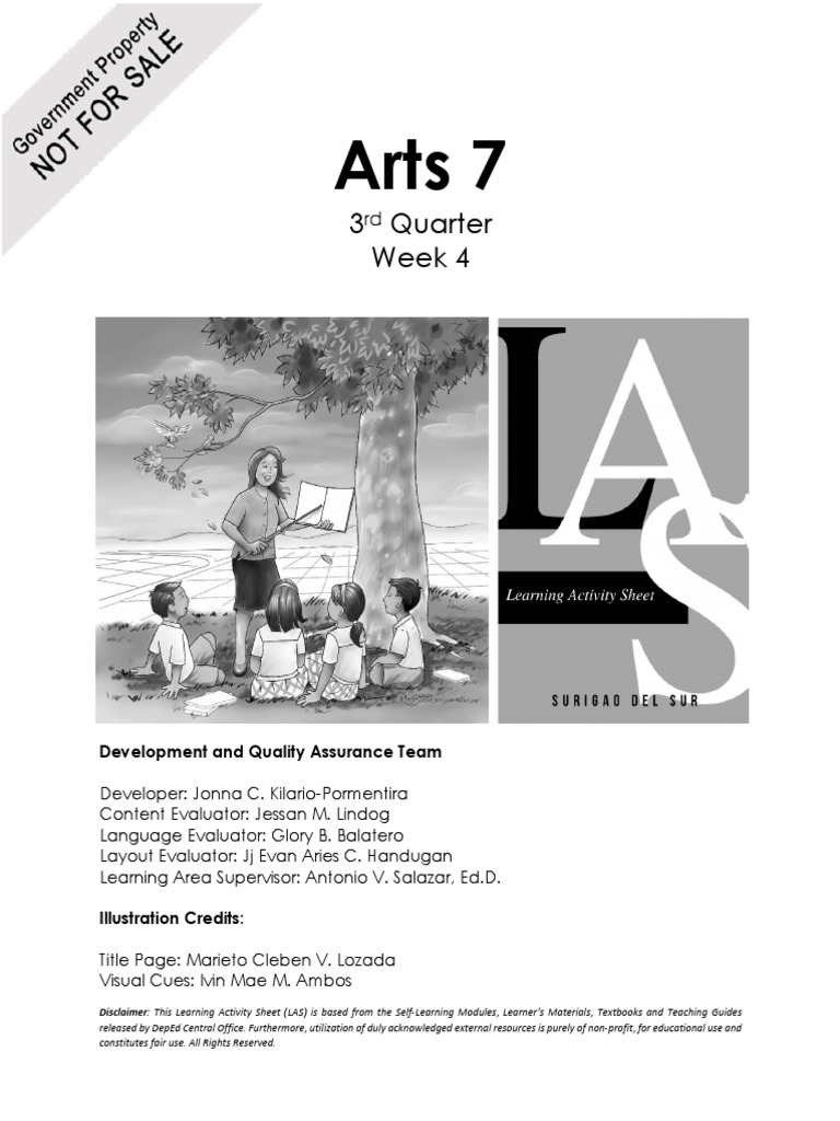 Arts 7: 3 Quarter Week 4 | PDF | Sculpture | Arts (General)