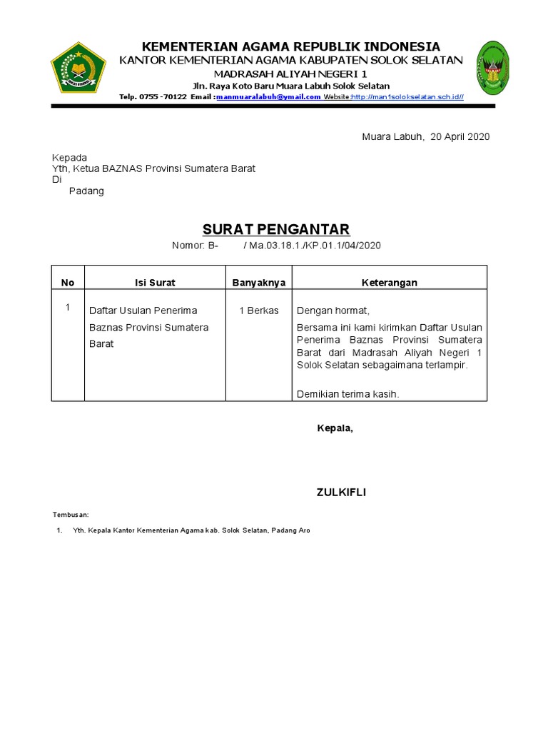 Suratpengantar Basnaz | PDF