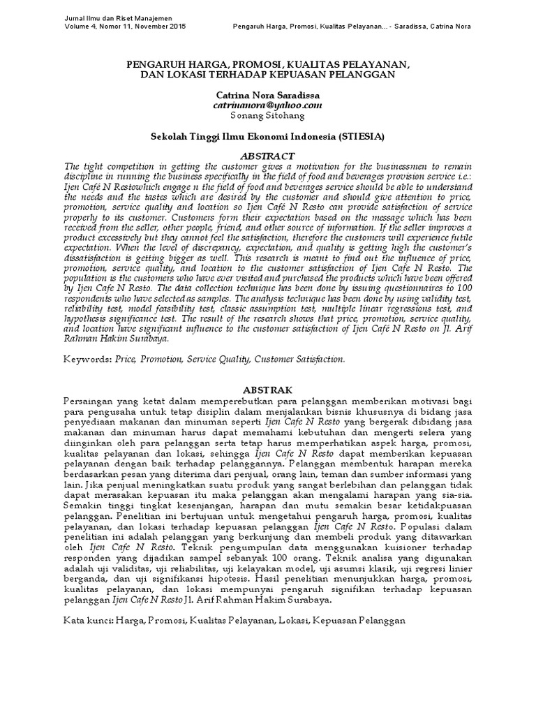 Jurnal Kepuasan Konsumen | PDF | Statistical Analysis | Teaching Mathematics