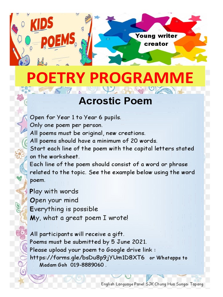 Program HIP Poem 2021 Year 3& 4 | PDF