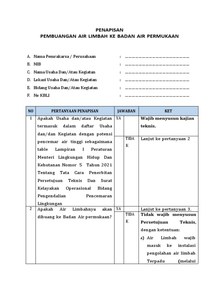 Penapisan Mandiri Pertek Iplc | PDF