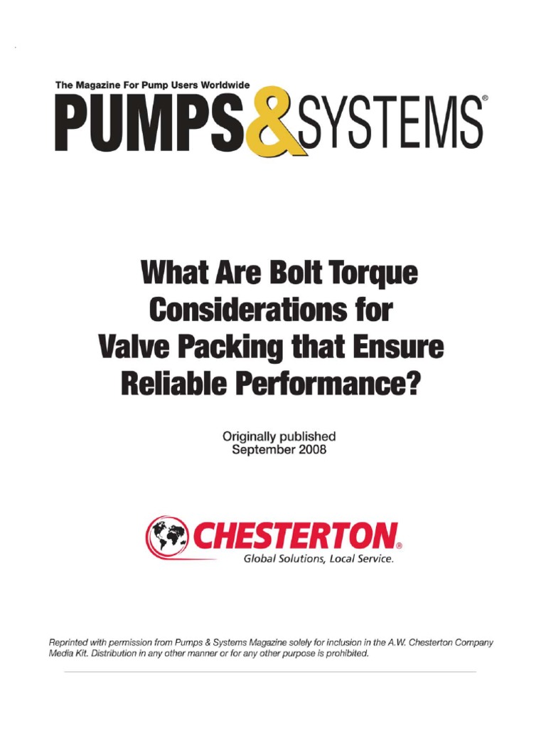 Valve Packing Torque Calculation | PDF