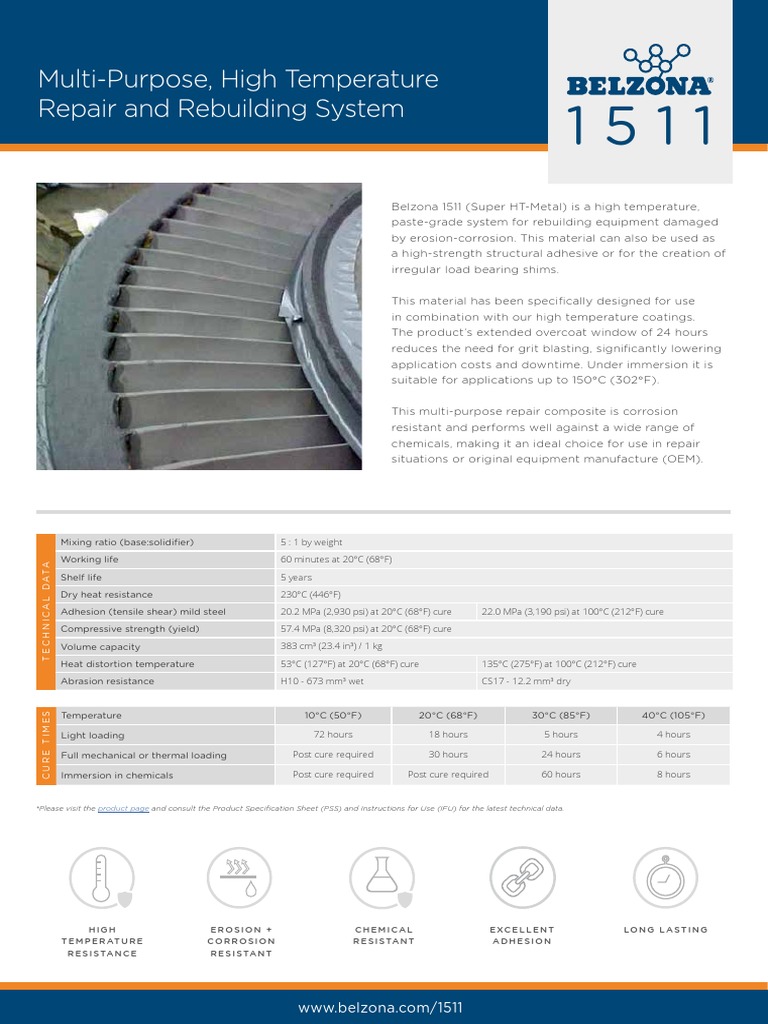 Belzona 1511 Product Flyer. | PDF | Corrosion | Composite Material