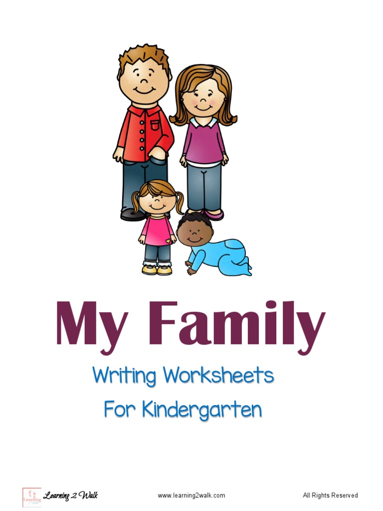My Family Kinder Writing Worksheets | PDF
