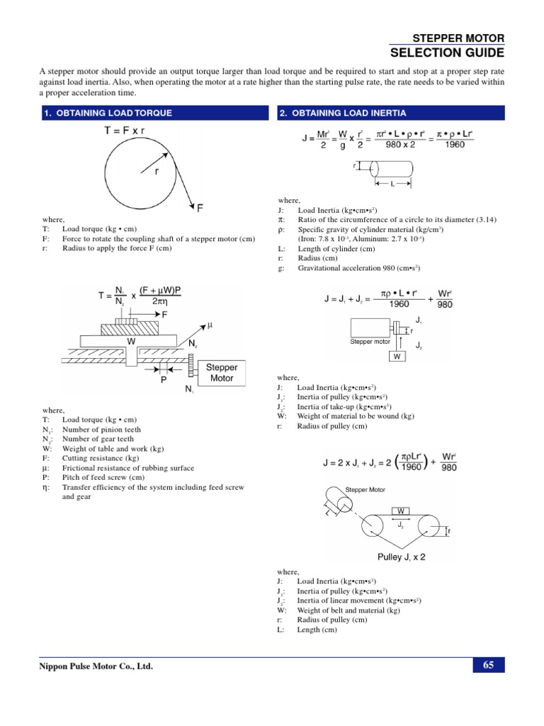 Stepper Motor Selection Guide | PDF | Torque | Gear