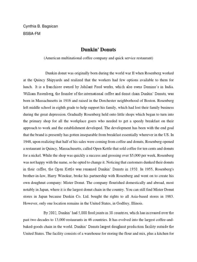 The History and Global Expansion of Dunkin' Donuts: From a Small Shop ...