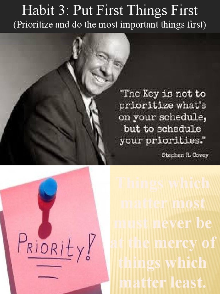 Prioritize and Do The Most Important Things First | PDF