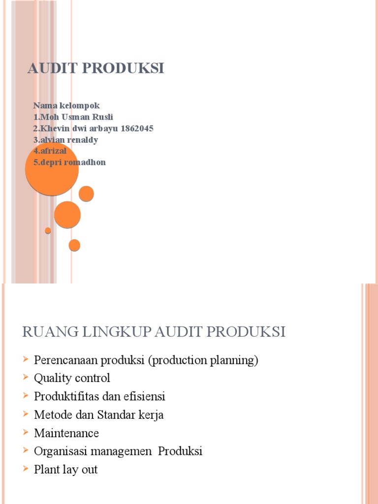 Audit Produksi | PDF | Teknologi & Rekayasa