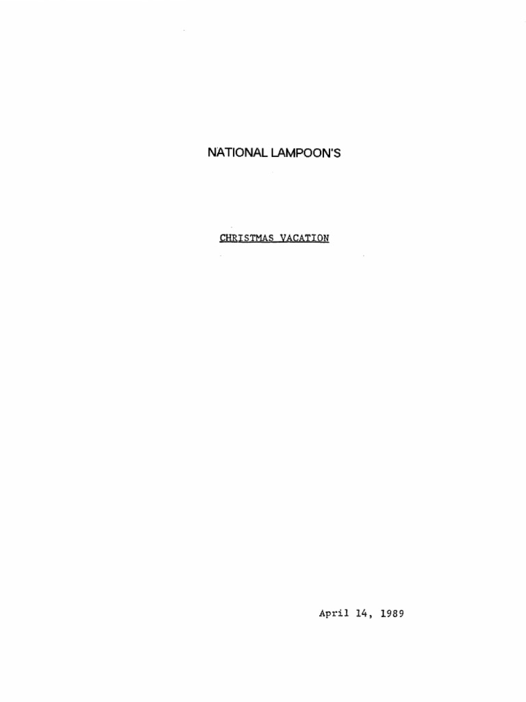 National Lampoons Christmas Vacation 1989 | PDF | Christmas | Transport