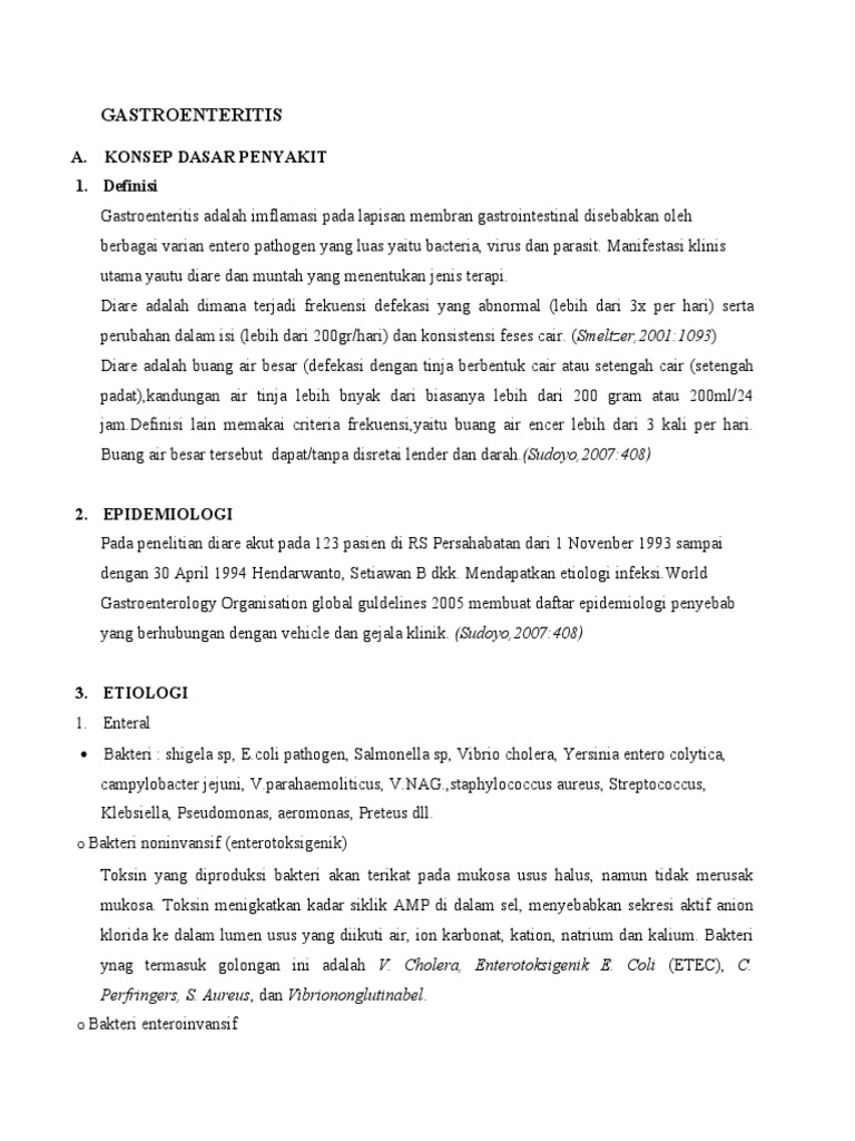 Panduan Lengkap Gastroenteritis dan Etiologinya | PDF | Kesehatan ...