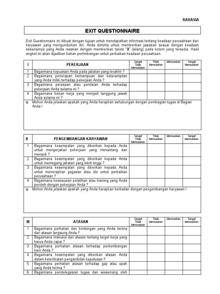 Exit-Interview Contoh | PDF | Pengembangan Diri