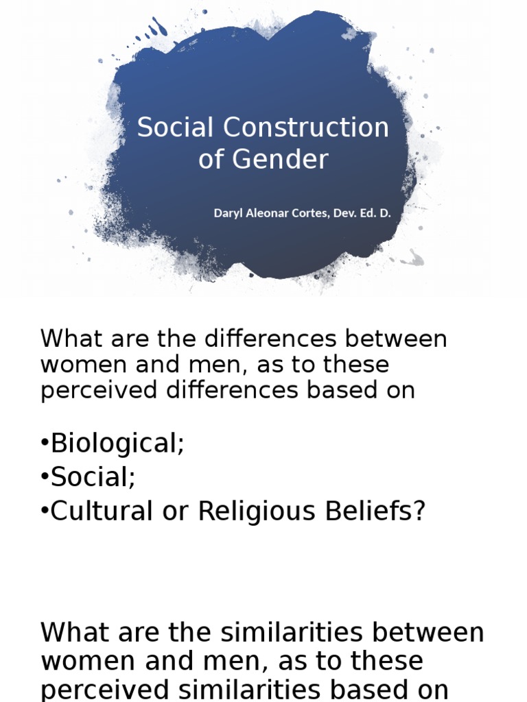 Social Construction of Gender | PDF | Gender | Gender Studies