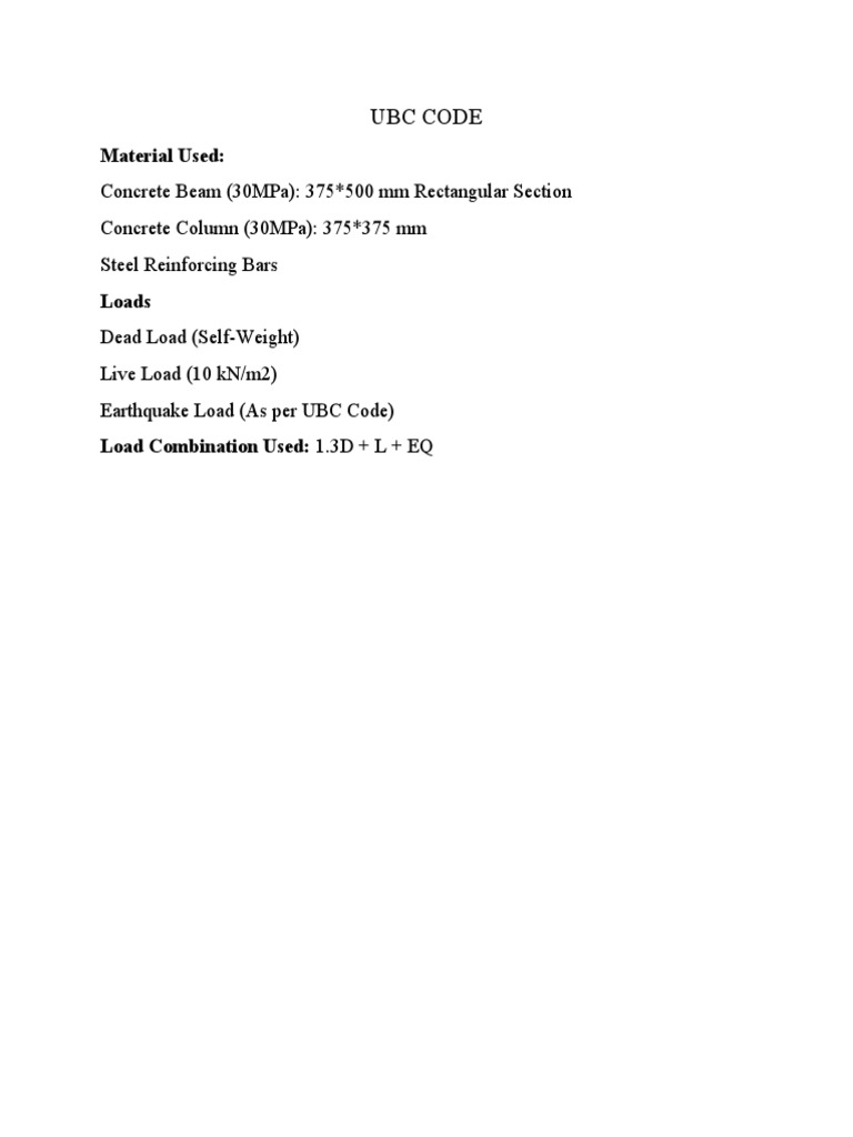 Ubc Code: Material Used | PDF