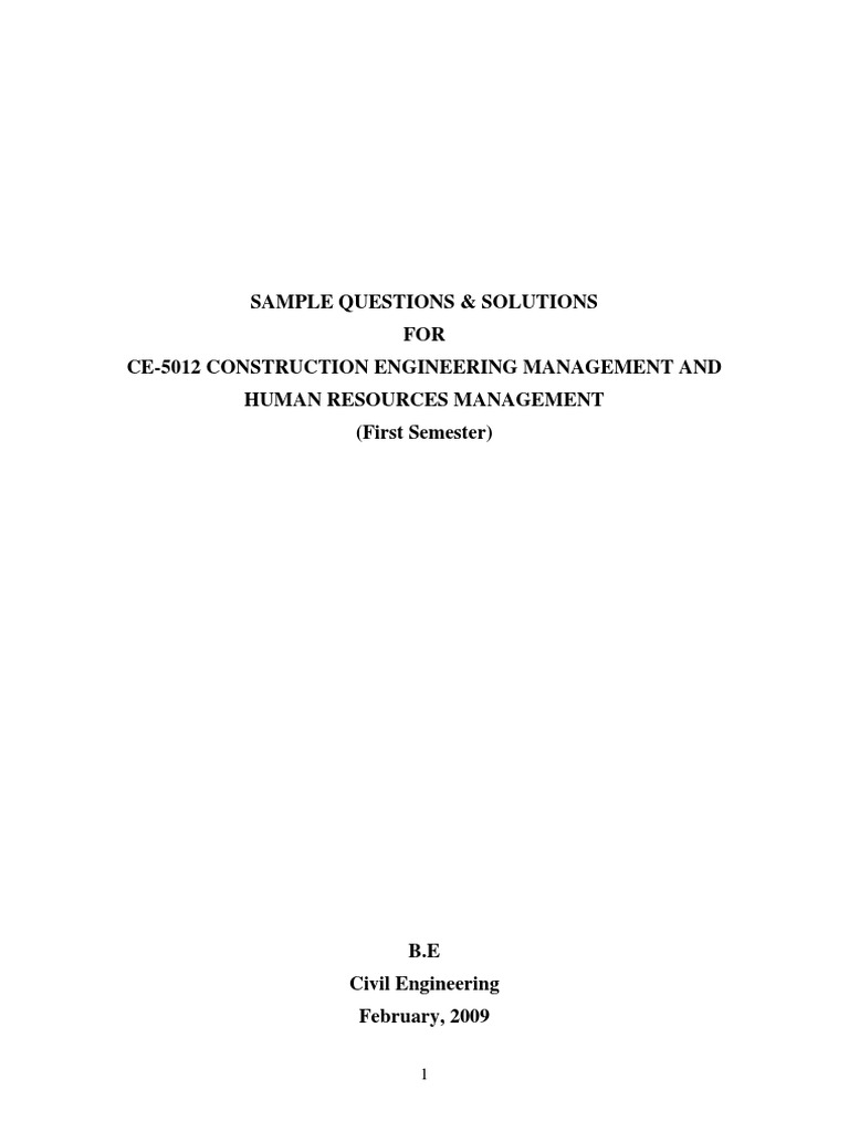 Construction Management Q&A Guide | PDF | Construction Management ...