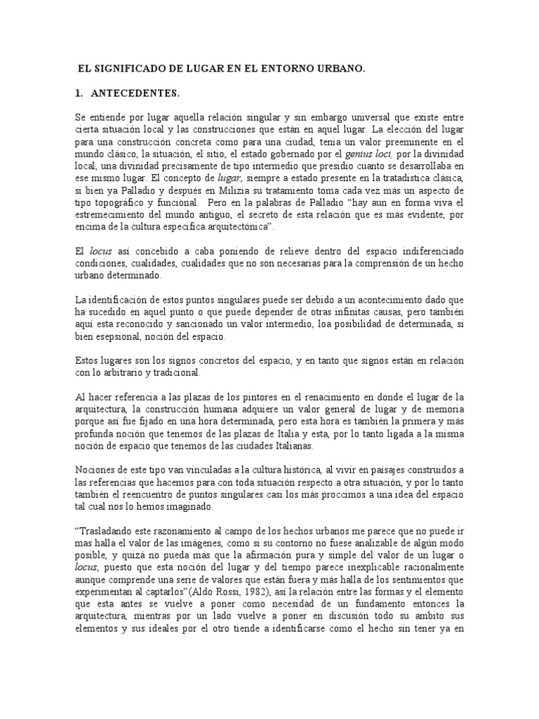 El Significado de Lugar en El Entorno Urbano | PDF | Sociedad | Percepción
