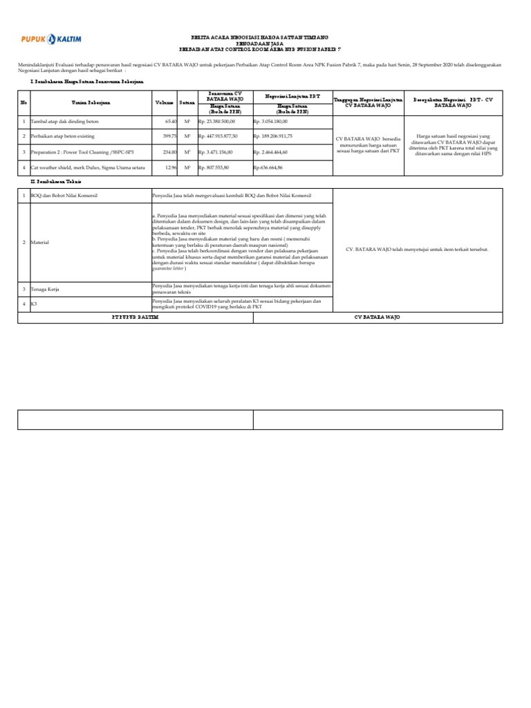 Ba Satuan Timpang Perbaikan Atap NPK | PDF