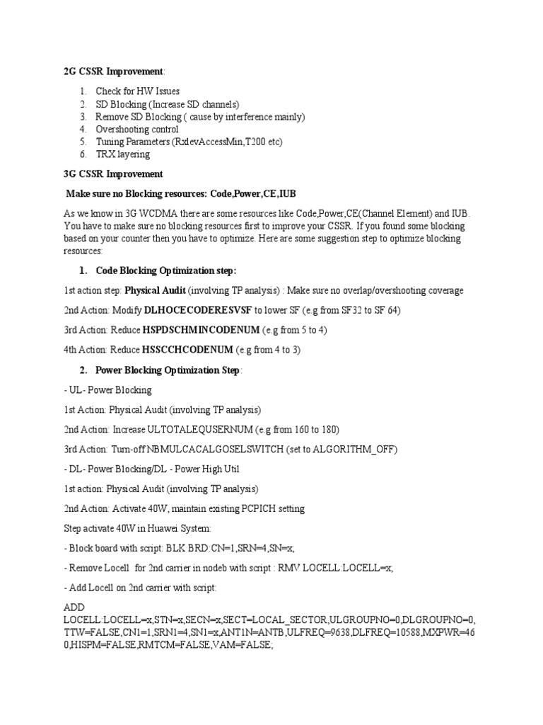 2G CSSR Improvement | PDF | Computer Engineering | Telecommunications