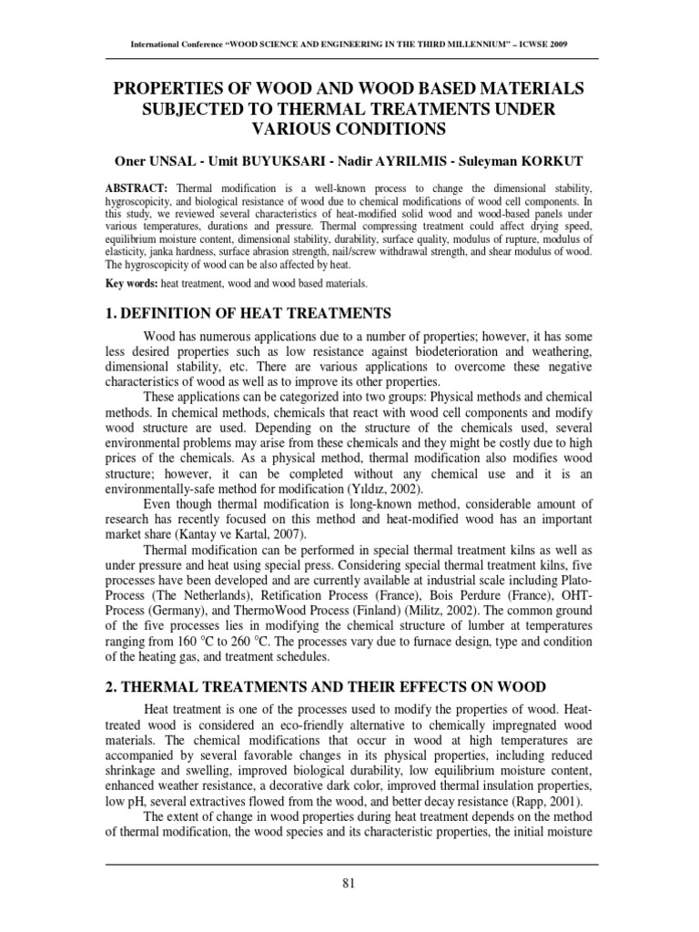 Properties - of - Wood - and - Wood - Based - Materials SUBJECTED To ...