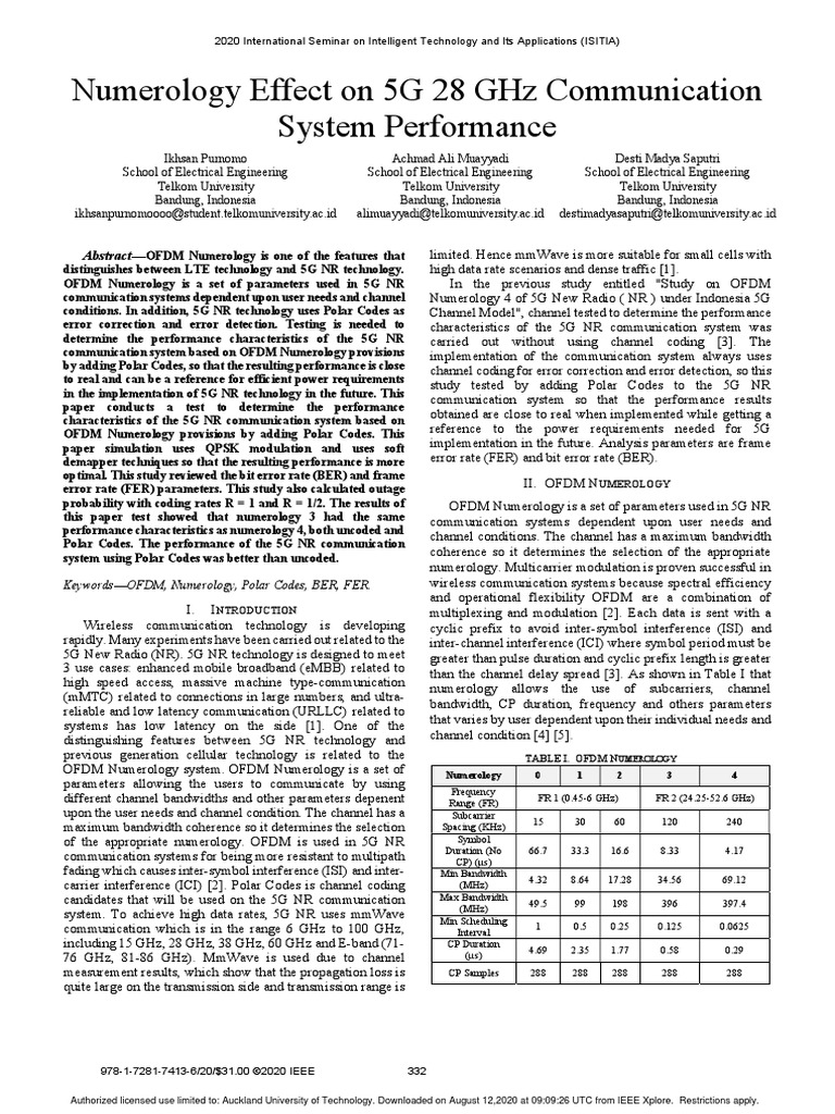 5G Numerology Channel Coding | PDF | Orthogonal Frequency Division ...