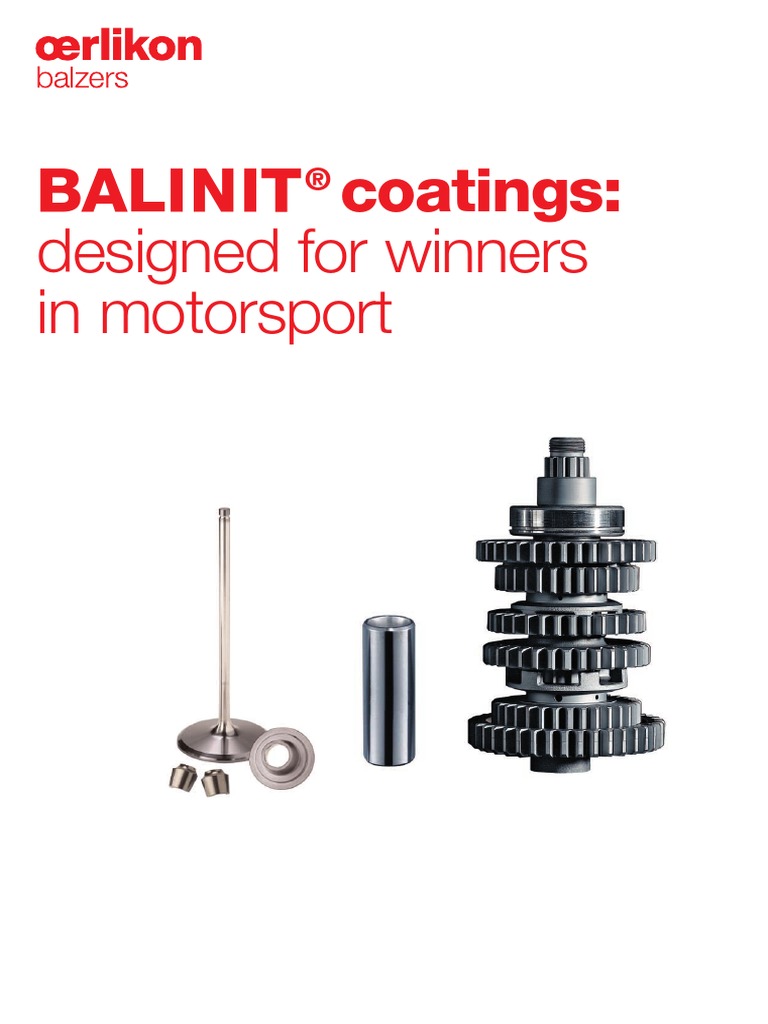 Balinit Coatings:: Designed For Winners in Motorsport | PDF | Machines ...