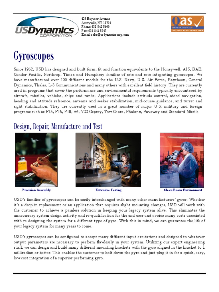 Gyroscopes: Design, Repair, Manufacture and Test | PDF | Gyroscope ...