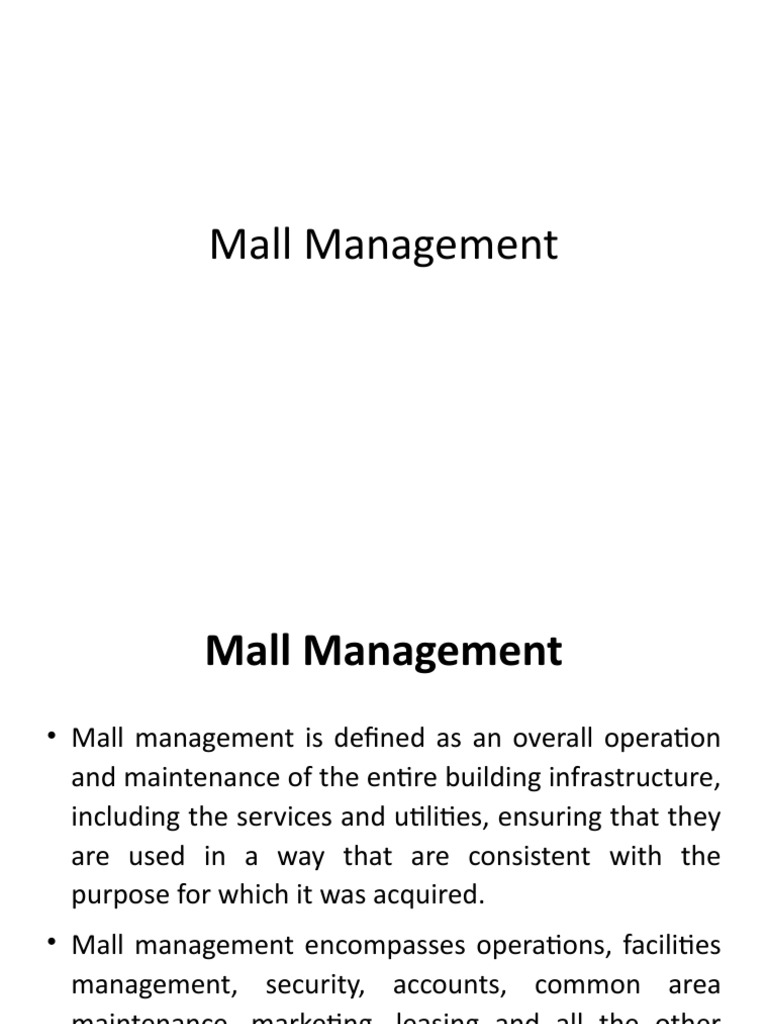 Mall Management | PDF | Shopping Mall | Retail