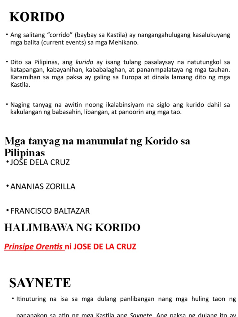 Korido, Saynete, Sarsuela | PDF