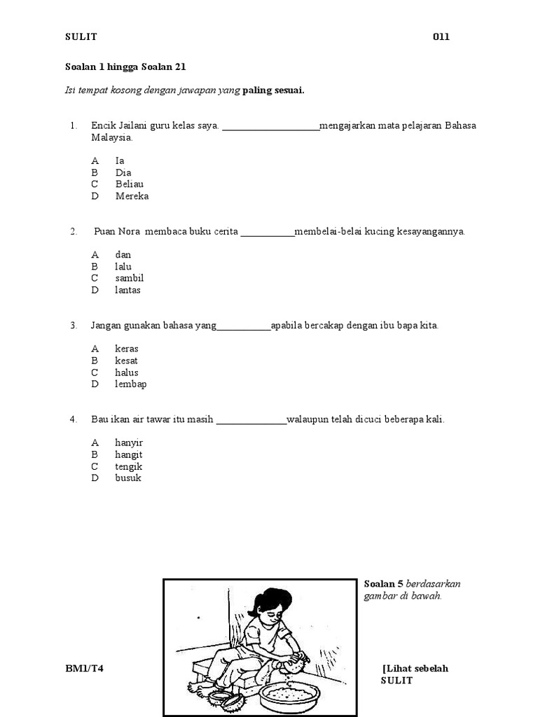Isi Tempat Kosong Dengan Jawapan Yang Paling Sesuai | PDF