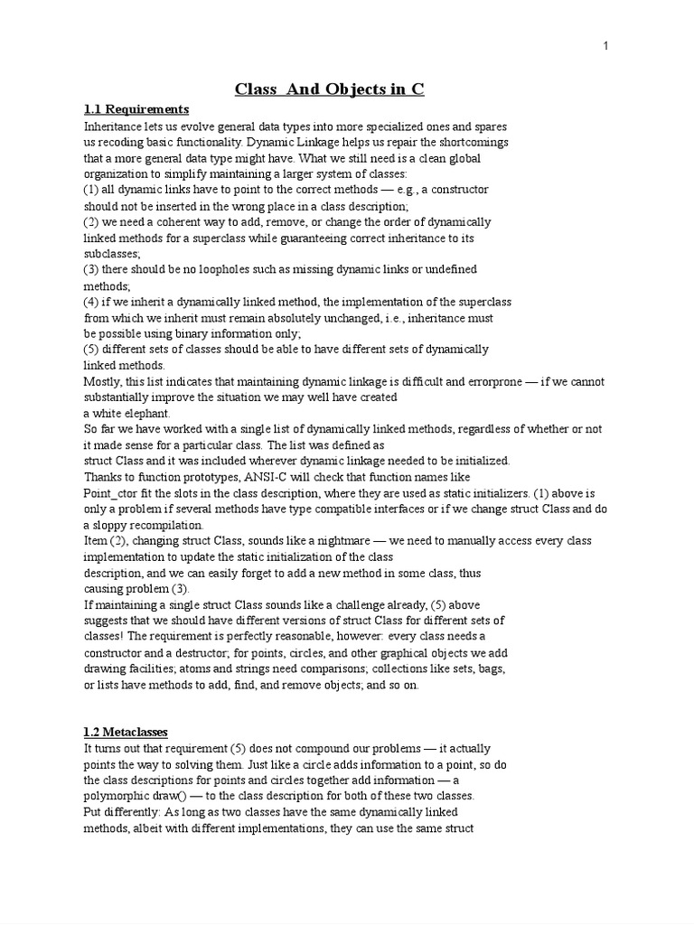 Class and Objects in C | PDF | Constructor (Object Oriented Programming ...