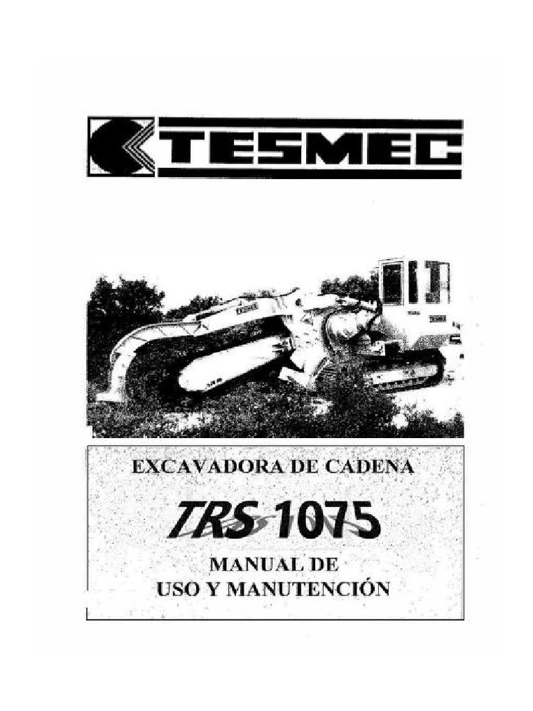 Manual Zanjadora Tesmec TRS 1075 | PDF