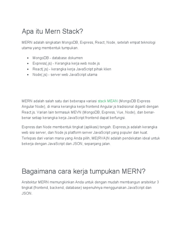 Apa Itu Mern Stack | PDF Apa Itu Mern Stack | PDF