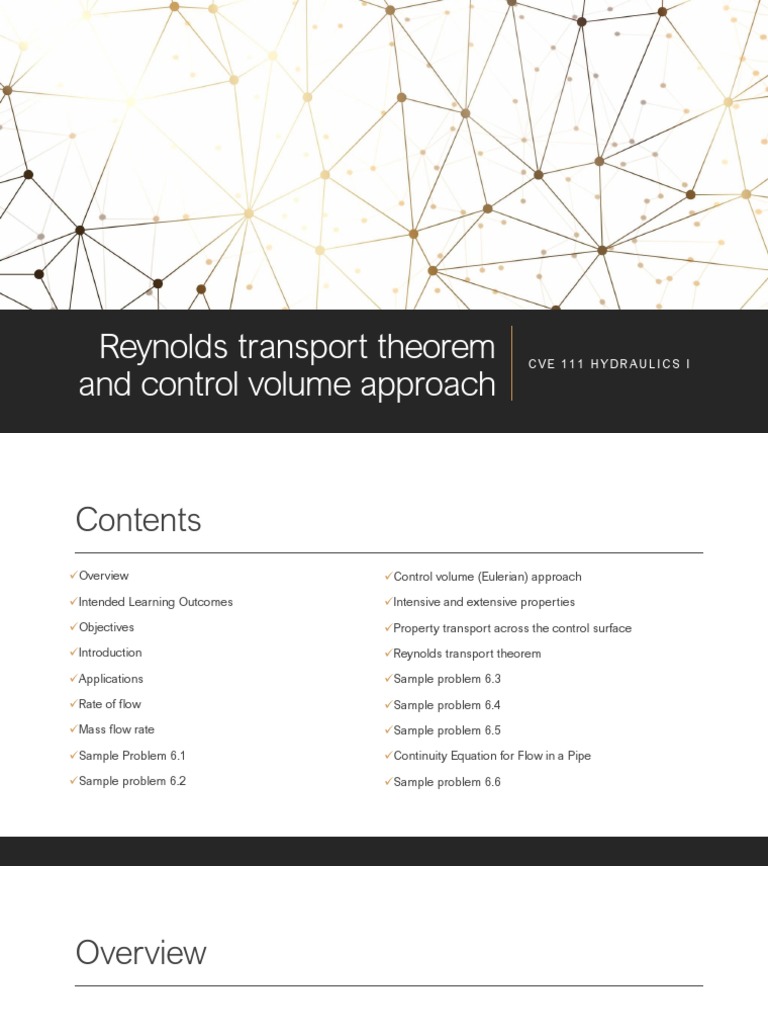 Reynolds Transport Theorem Overview | PDF | Fluid Dynamics | Volume