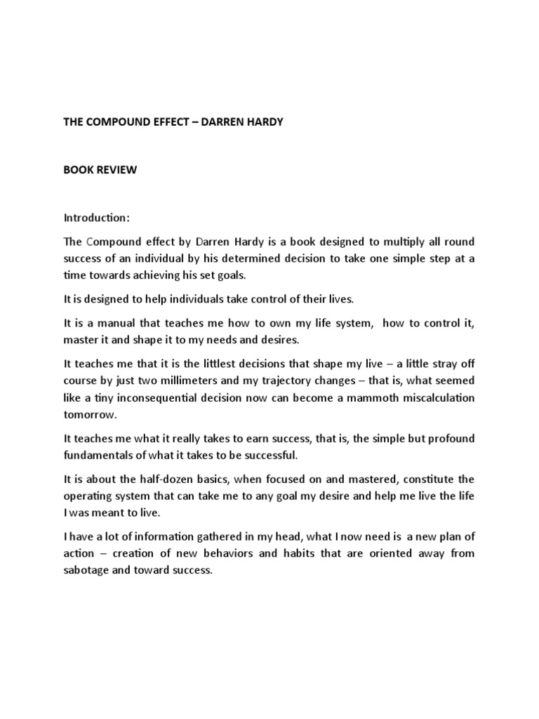 The Compound Effect - Book Review - March 2021 | PDF | Applied ...