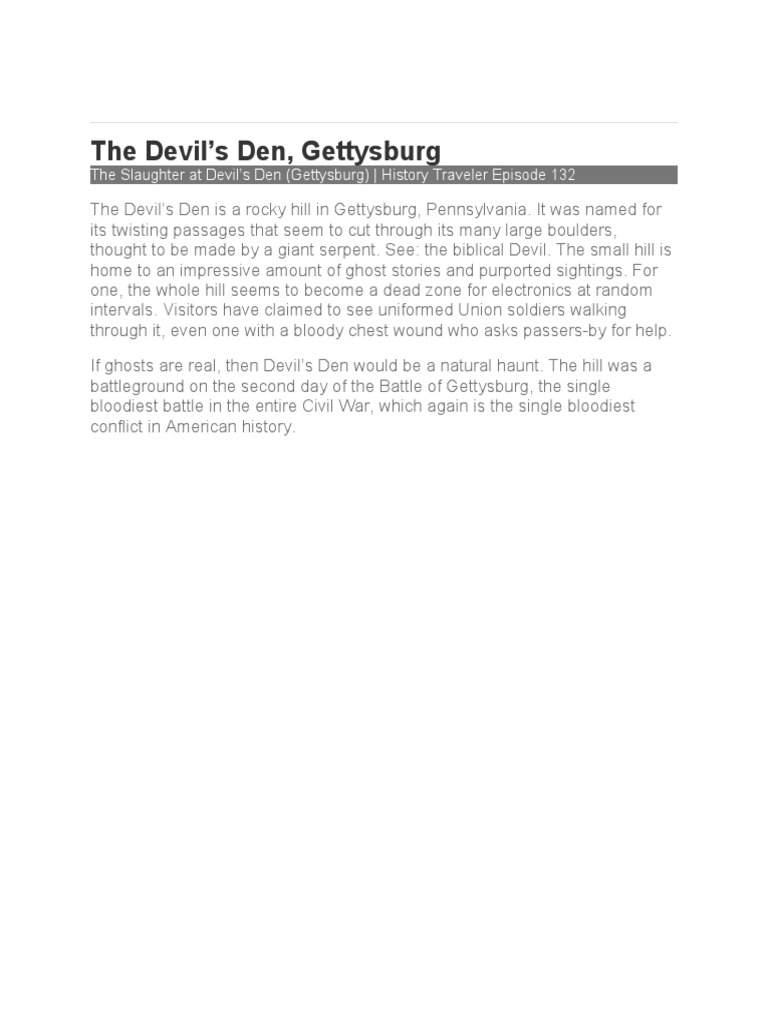 The Slaughter at Devil's Den (Gettysburg) - History Traveler Episode ...