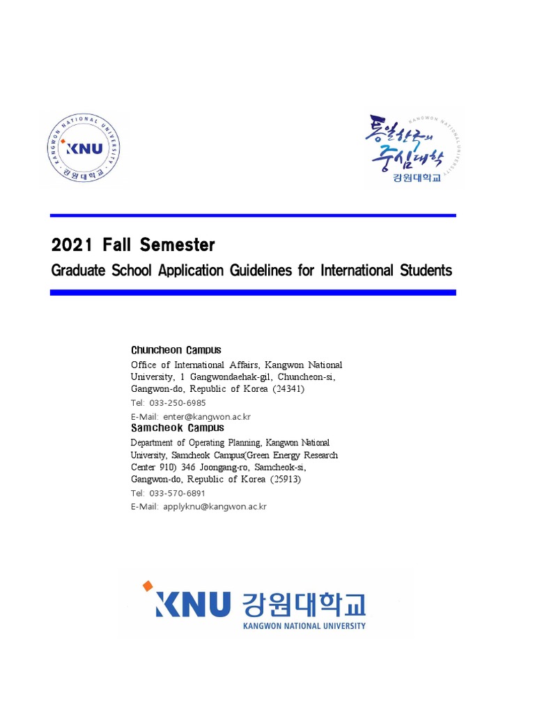 2021 Fall Semester: Graduate School Application Guidelines For ...