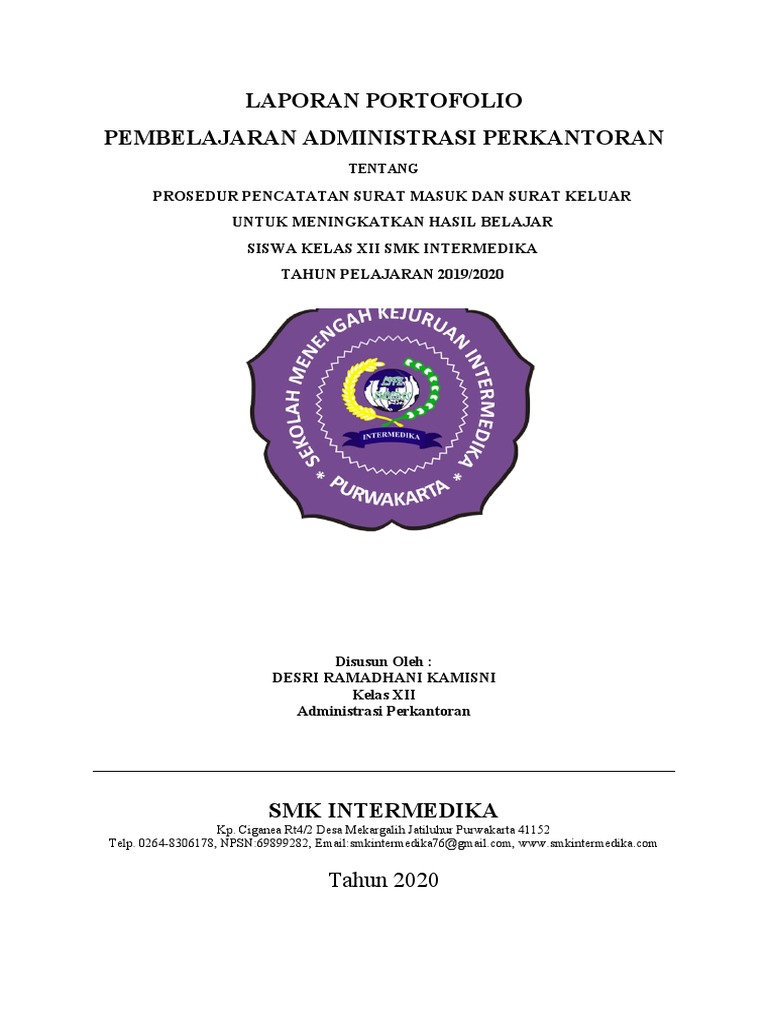 Contoh Portofolio Administrasi Perkantoran | PDF