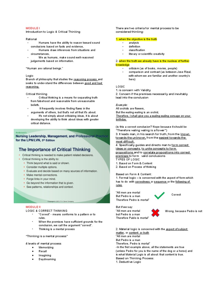 Logic Notes | PDF | Argument | Inference