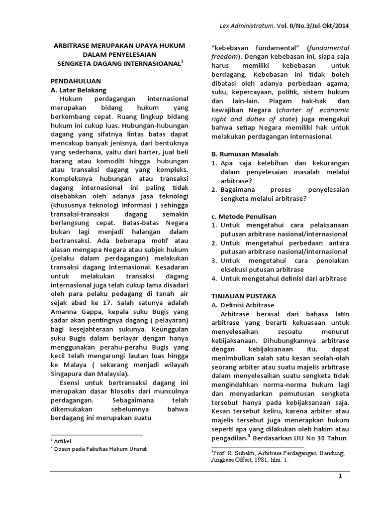 Makalah Arbitrase | PDF