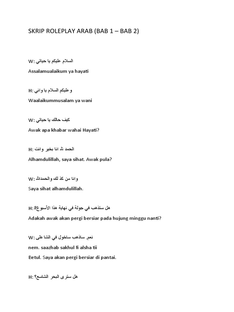 Skrip Roleplay Arab | PDF