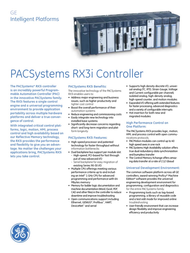 Pacsystems Rx3I Controller: Intelligent Platforms | PDF | Programmable ...