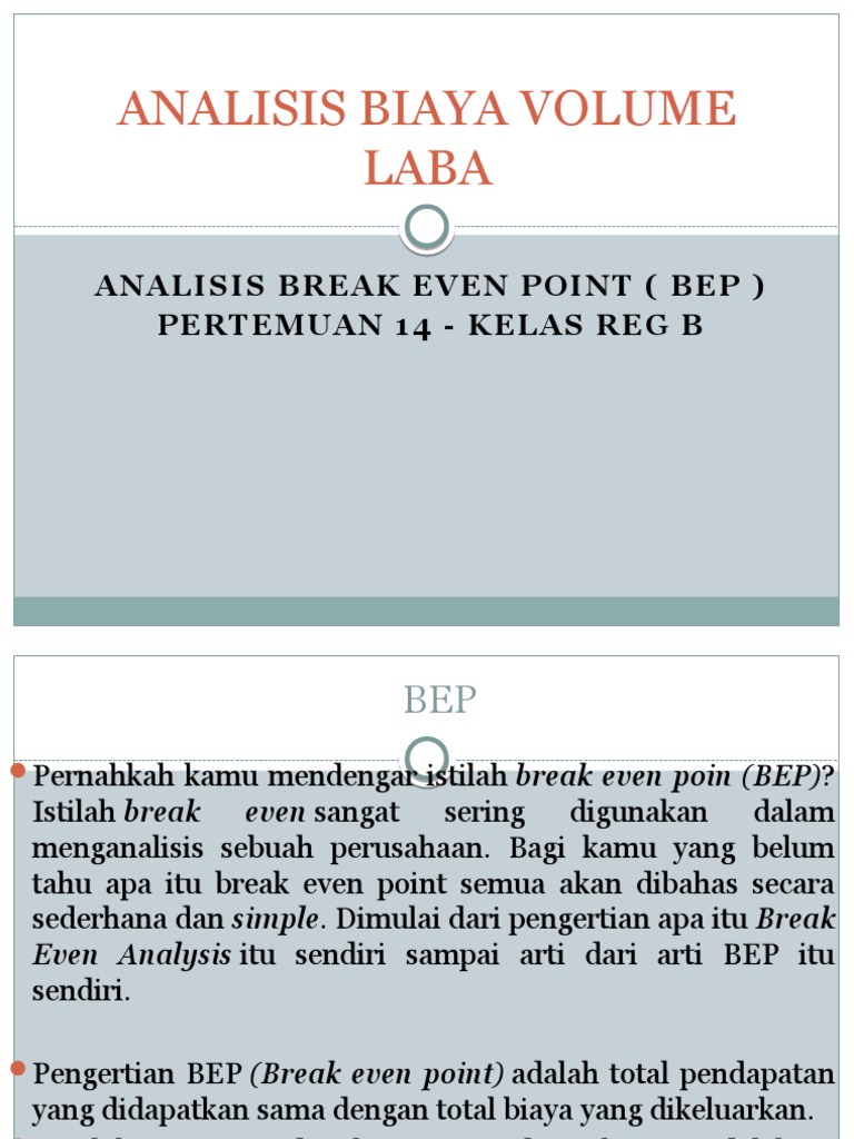 Materi 12 - Analisis BEP | PDF