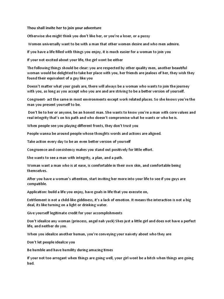 Thou Shall Invite Her To Join Your Adventure | PDF