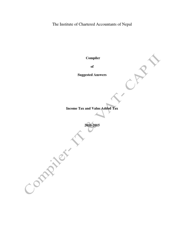 Scanner CAP II Income Tax VAT | PDF | Value Added Tax | Taxes
