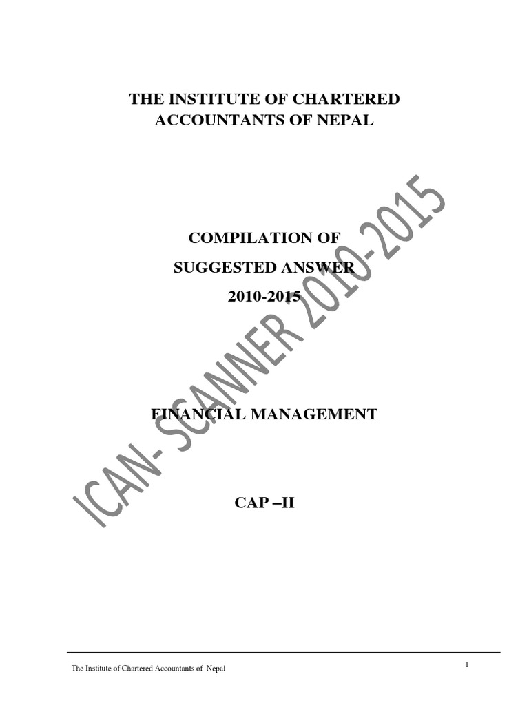 Scanner CAP II Financial Management | PDF | Capital Structure | Cost Of ...