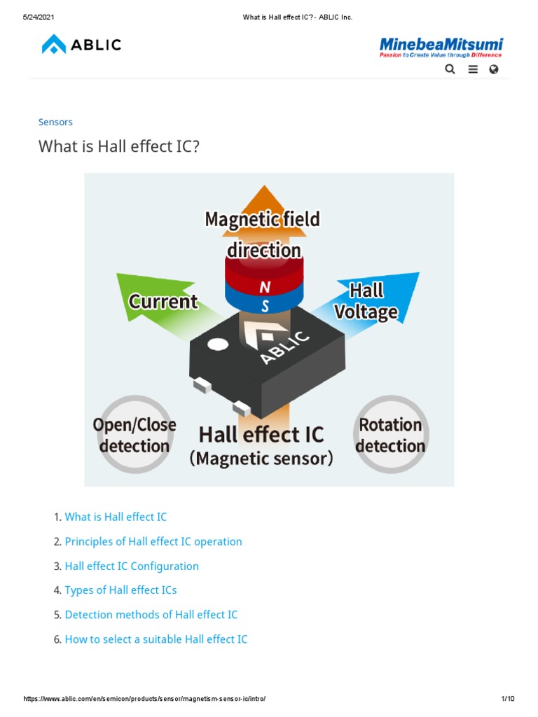 What Is Hall Effect IC - ABLIC Inc | PDF | Physics | Electromagnetism