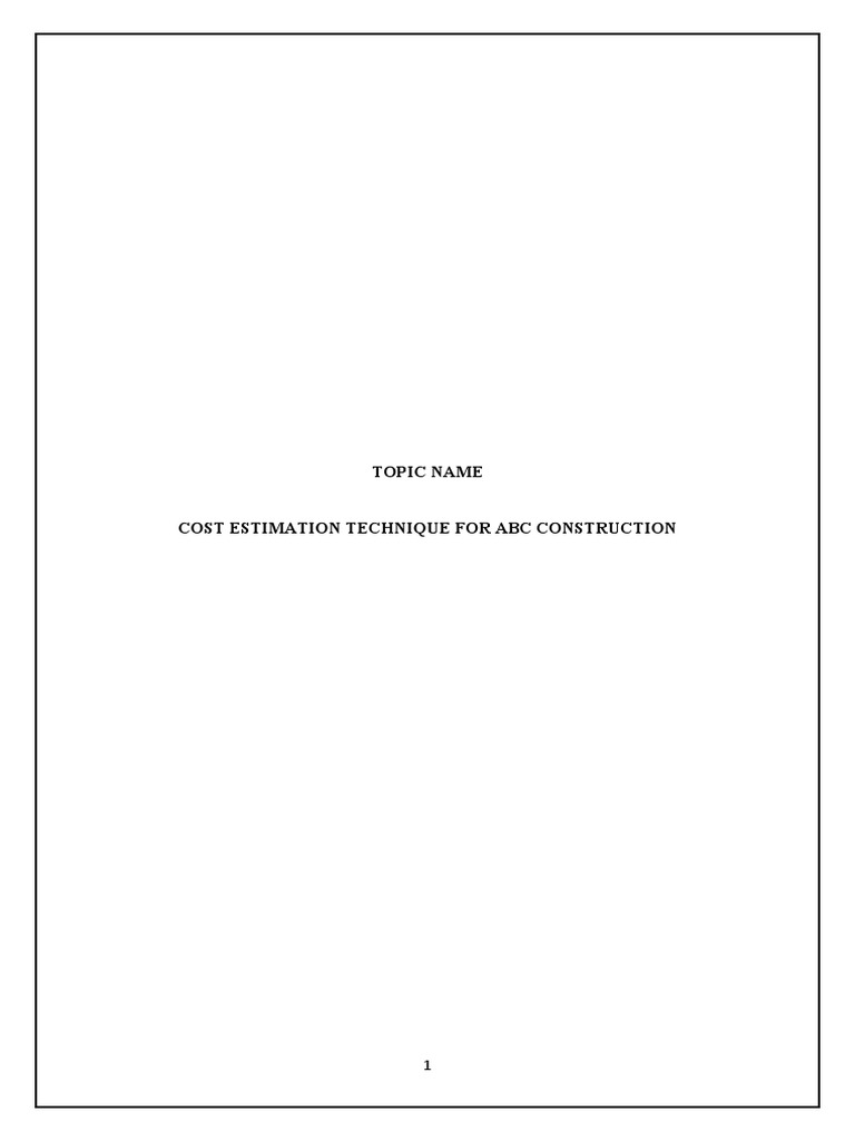 Cost Estimation Techniques in Construction | PDF | Risk | Sampling ...