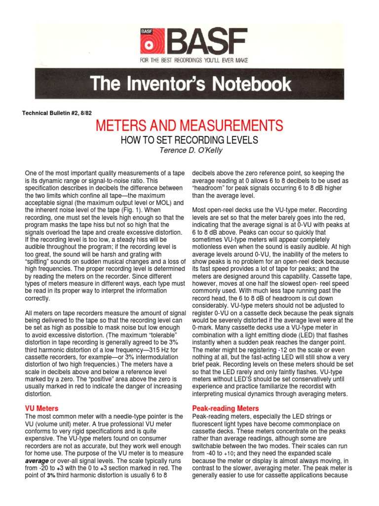 BASF Meters & Measuremeters | PDF | Distortion | Recording