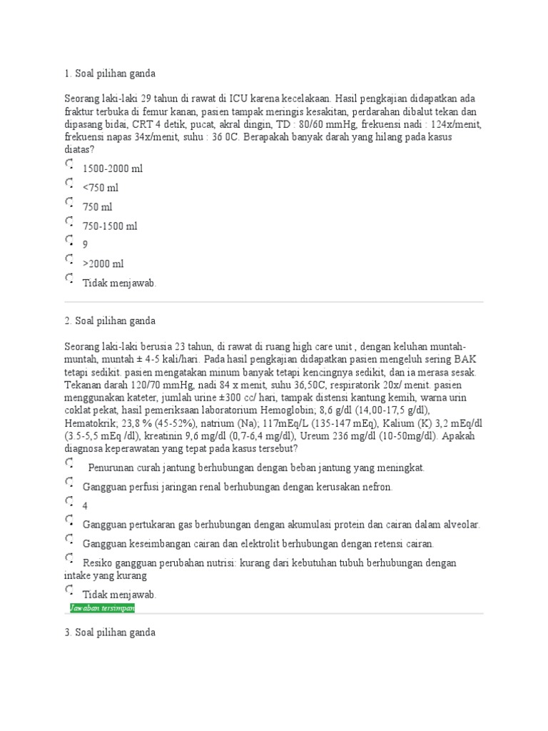 Soal Uts Kep Kritis | PDF | Sains & Matematika